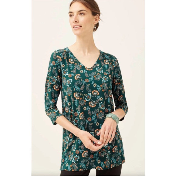 J. Jill | Tops | J Jill Womens Wearever Collection Spring Green Floral ...